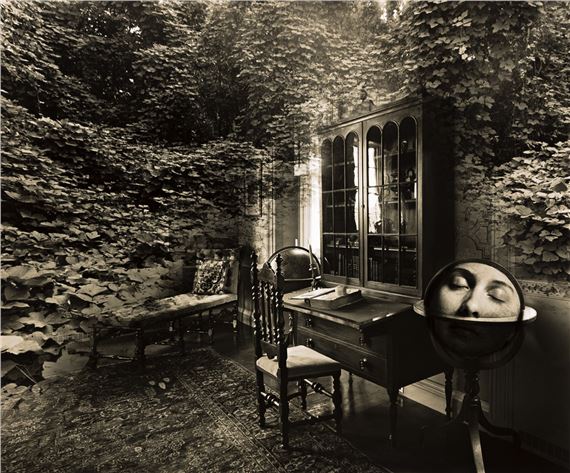 Jerry Uelsmann | Untitled (room with forest and face in globe). (1982 ...