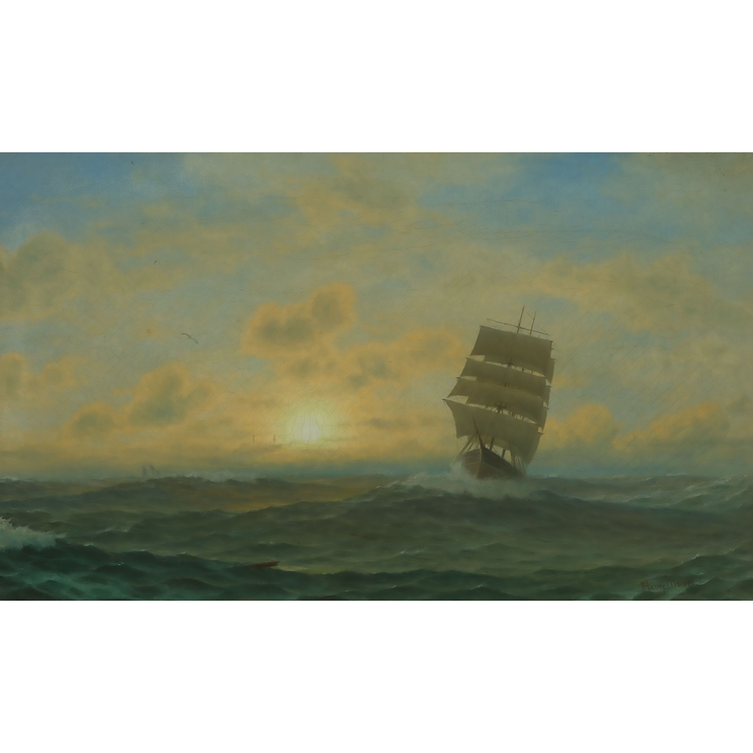 Henry Moore | VESSEL CRESTING A WAVE AT DAWN | MutualArt