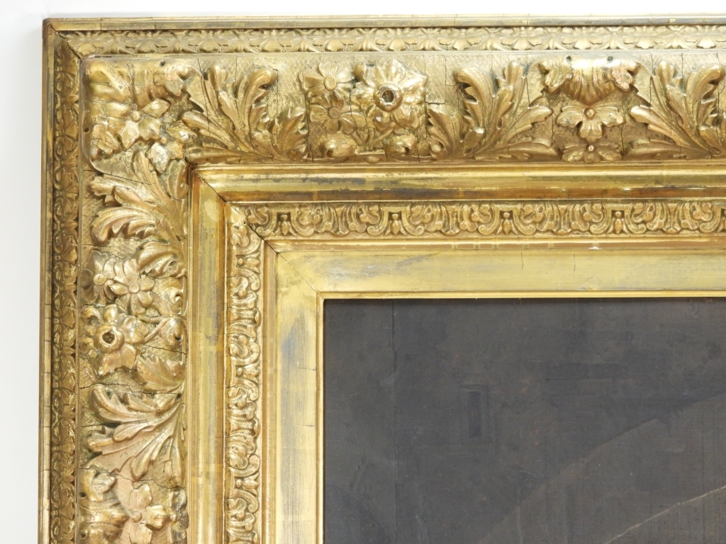 Gustav Adolf Hahn | A darkened hallway beside a snow covered graveyard ...