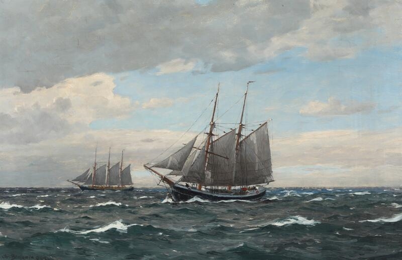 Christian Benjamin Olsen | Seascape with ships | MutualArt