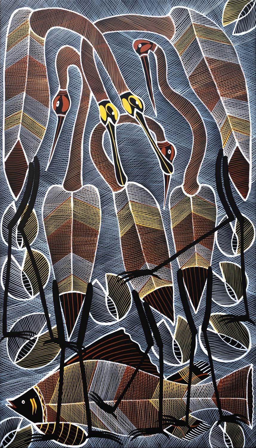 Edward Blitner | Brolgas at the Billabong | MutualArt