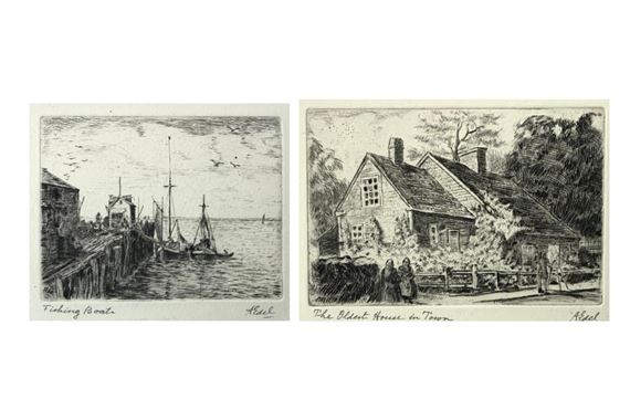 Albert Edel | Fishing Boats & The Oldest House in Town (Early 20 ...