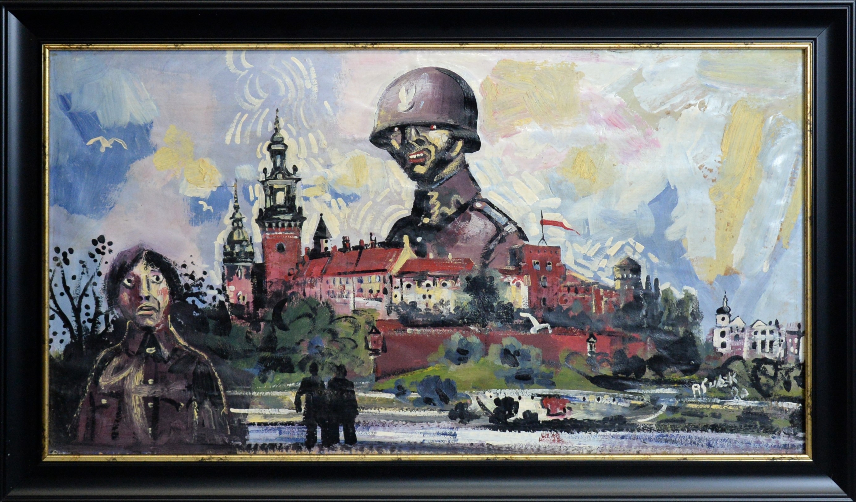 Antoni Sulek | Polish Soldier Towering Over a Townscape | MutualArt