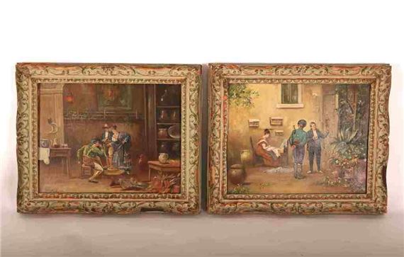 Pablo d'Espinosa | Spanish courtyard scenes with trios | MutualArt
