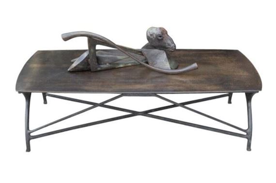 Neil Goodman | Coffee Table w/ Ram Sculpture | MutualArt