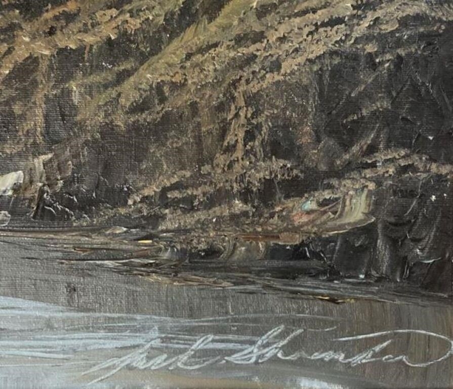 Jack Shoemaker | A waterfall and mist in the mountains | MutualArt