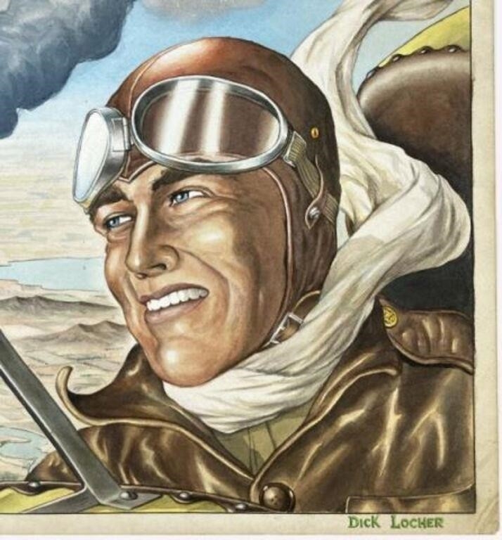 Dick Locher | Depicts fighter planes in a battle, with a pilot having a ...