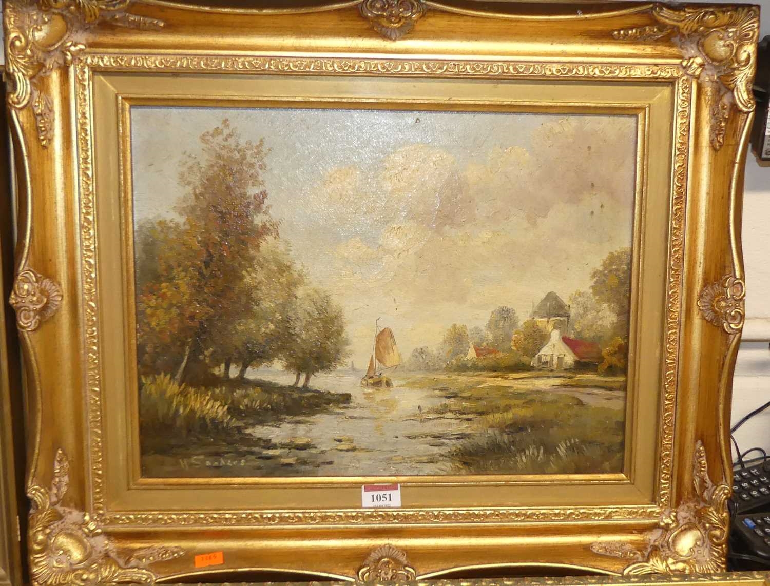 H. Sanders | Lone sailing barge | MutualArt