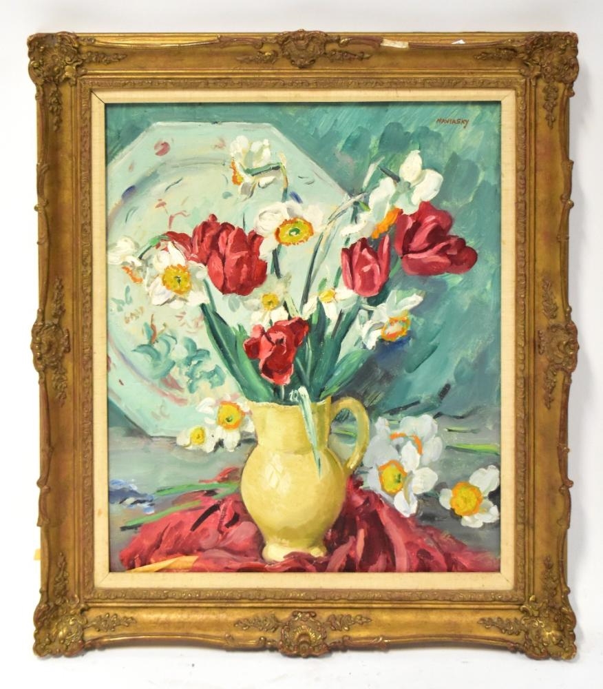 Philip Naviasky | still life of Summer flowers in vase | MutualArt