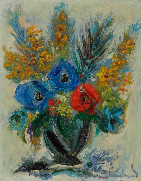Louis Marchand des Raux | Still life with a bunch of flowers | MutualArt