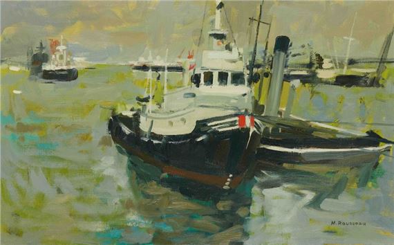 Marie Rousseau | Trawlers at the quay | MutualArt