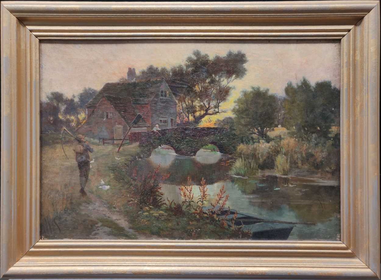 William Small | River landscape with a stone bridge | MutualArt