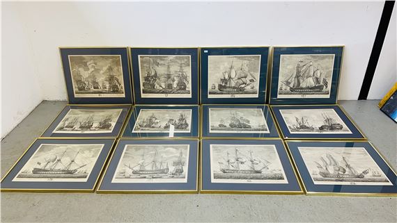 John Boydell | A SET OF TWELVE NAUTICAL GALLEON BATTLE SCENE ENGRAVINGS ...
