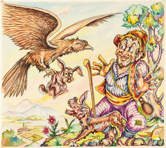 L. Lucchetti | Aesopian Fables - The Shepherd and the Eagle (50s ...