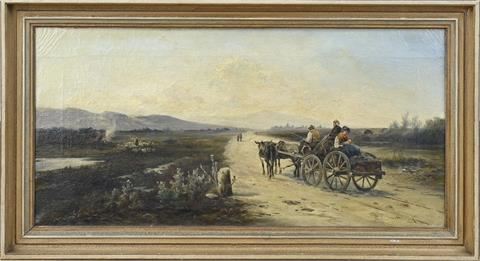 Dutch School, 19th Century | Heuvellandschap met paardenkar | MutualArt