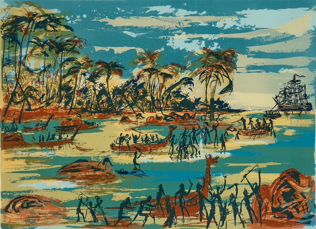 Kevin Charles Hart | Death of Captain Cook & Cook Drying Sails (1970 ...