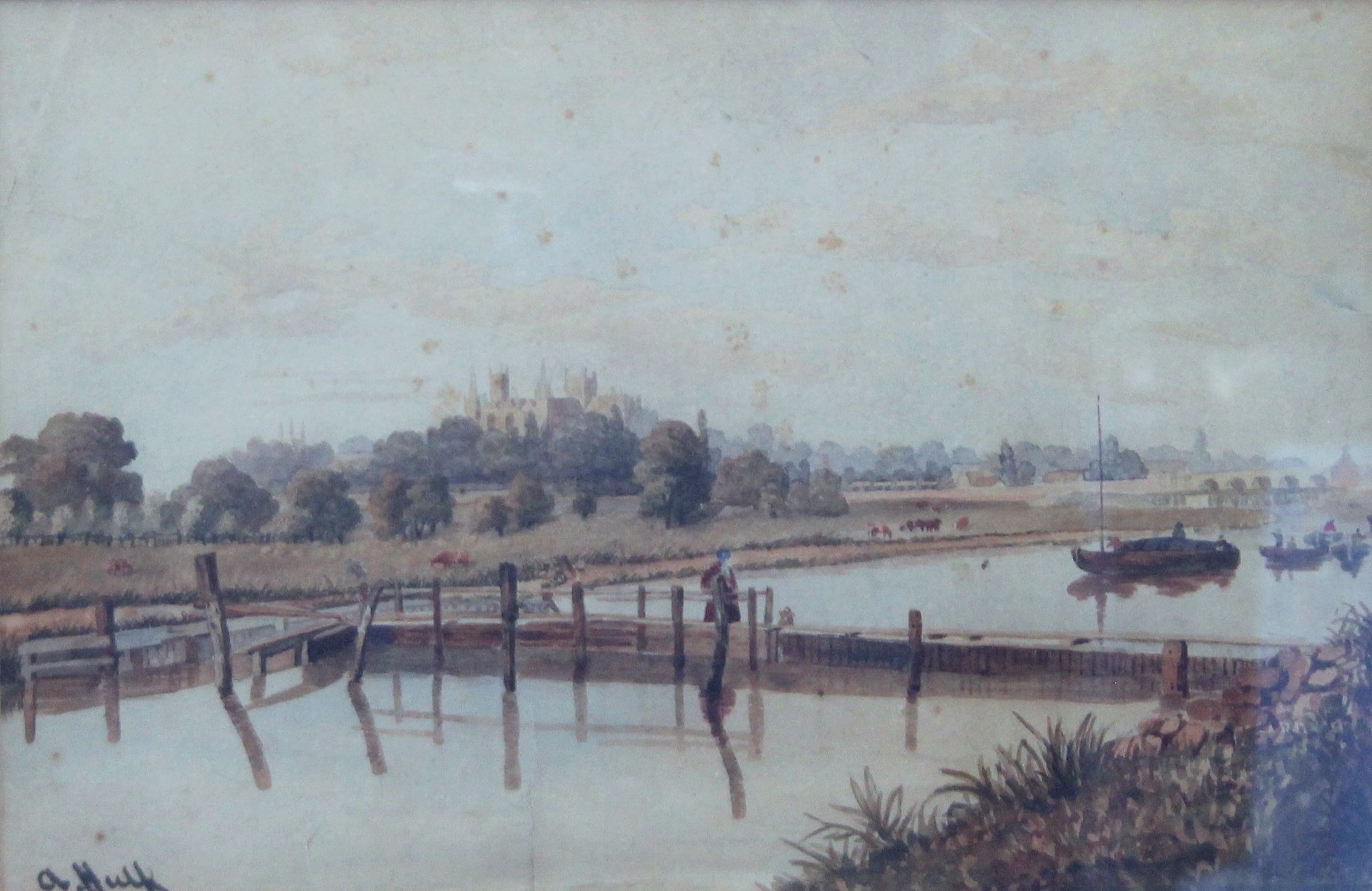 A. Hulk | River Landscape with a Cathedral in the Distance | MutualArt