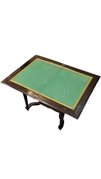 Ferdinando Pogliani | Small game table in blackened wood with unfolding ...