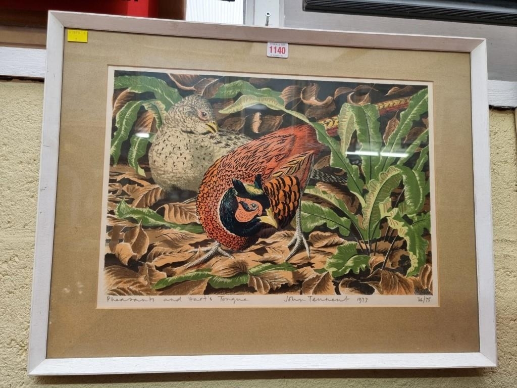 John Tennent | 'Pheasants and Hart's Tongue' | MutualArt