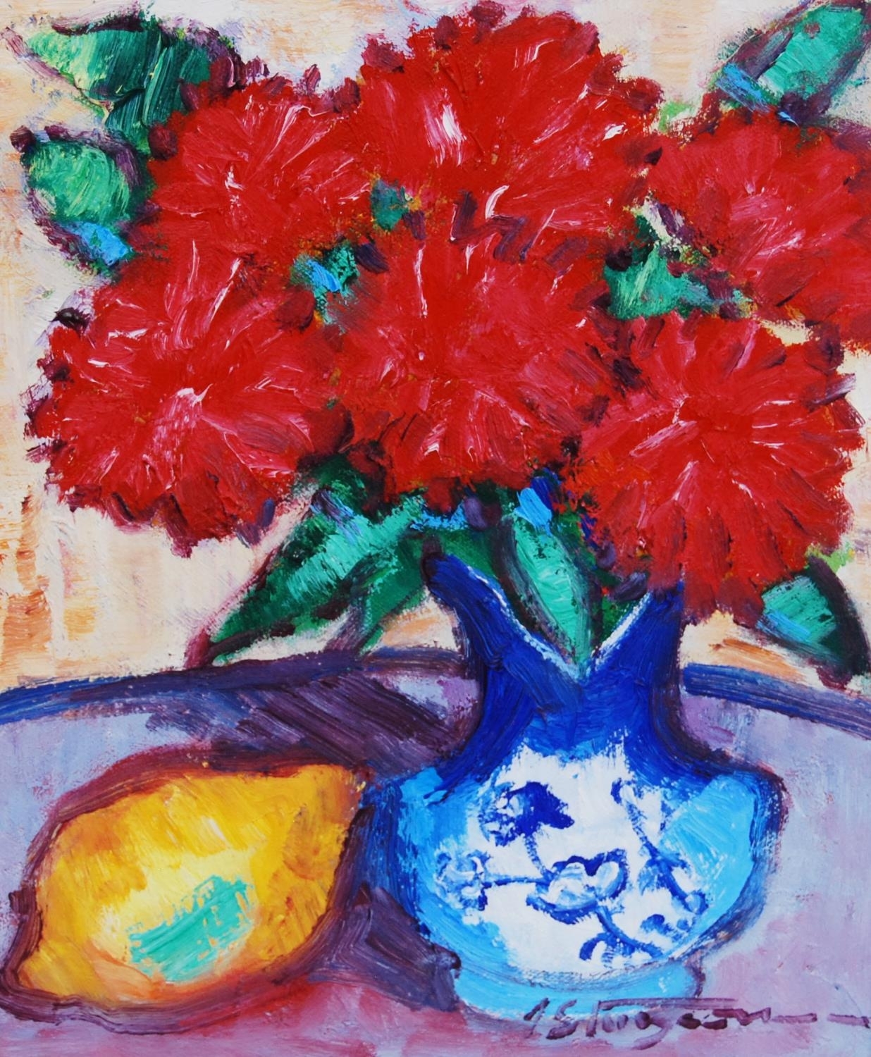 Jim Sturgeon | Flowers in a butterfly vase | MutualArt