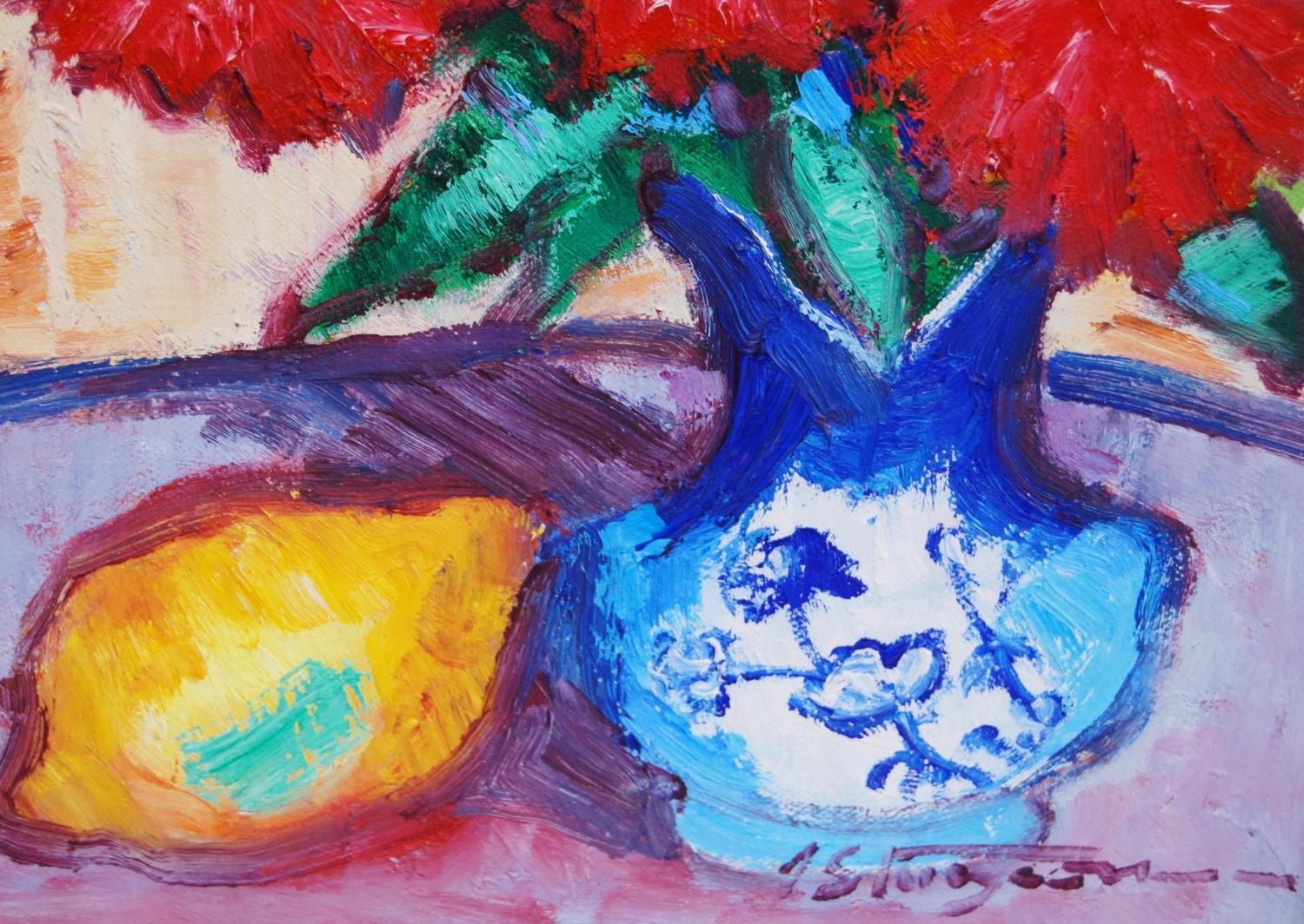 Jim Sturgeon | Flowers in a butterfly vase | MutualArt