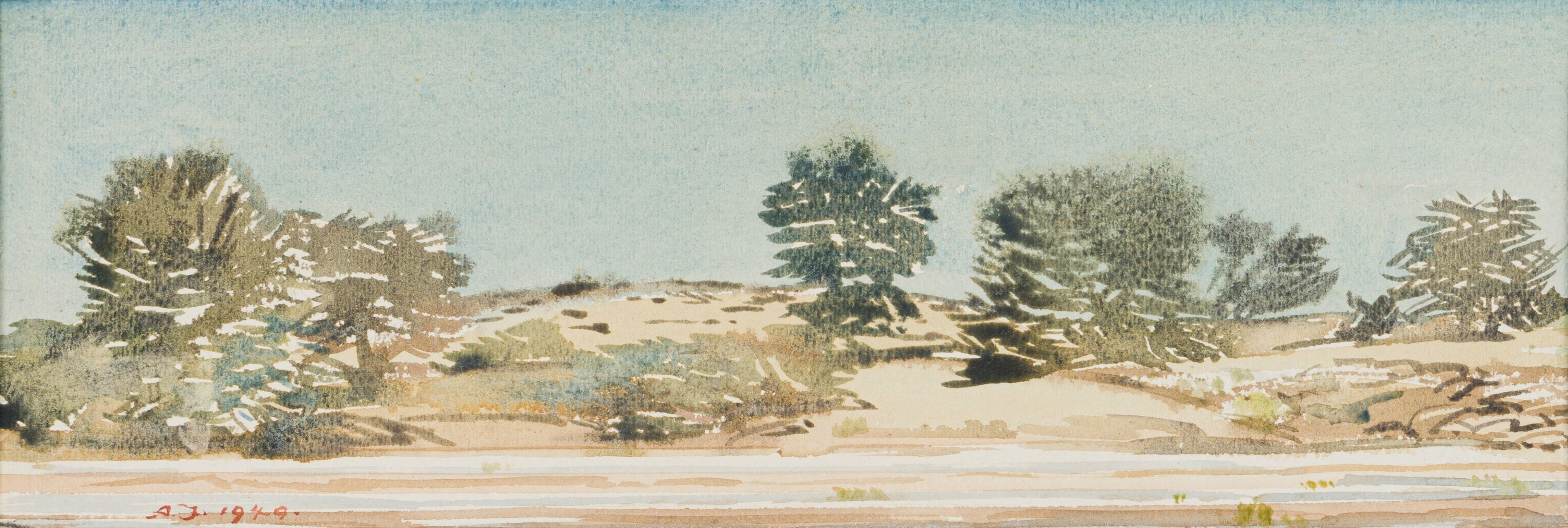 Adolph Stephan Friedrich Jentsch | Namibian Desert Landscape (1949 ...
