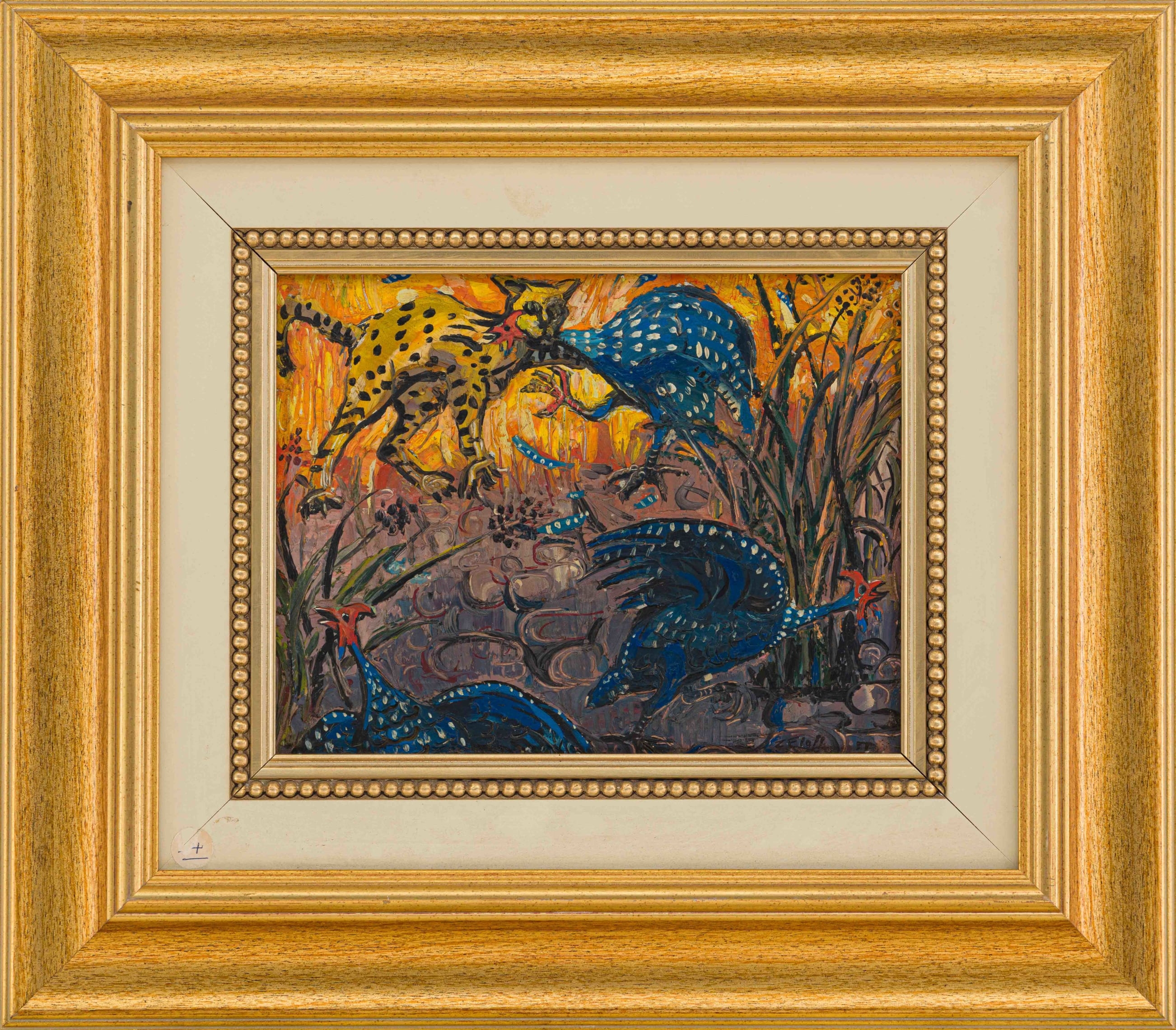 Zakkie Eloff | Serval and Guinea Fowl (55) | MutualArt