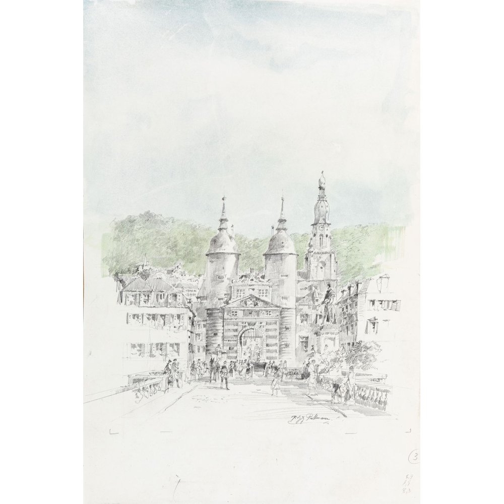 Peter Götz Pallmann | Heidelberg. Brückentor u. Altstadt mit ...
