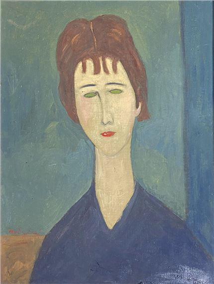 Amedeo Modigliani | Head of a Red Haired Woman | MutualArt
