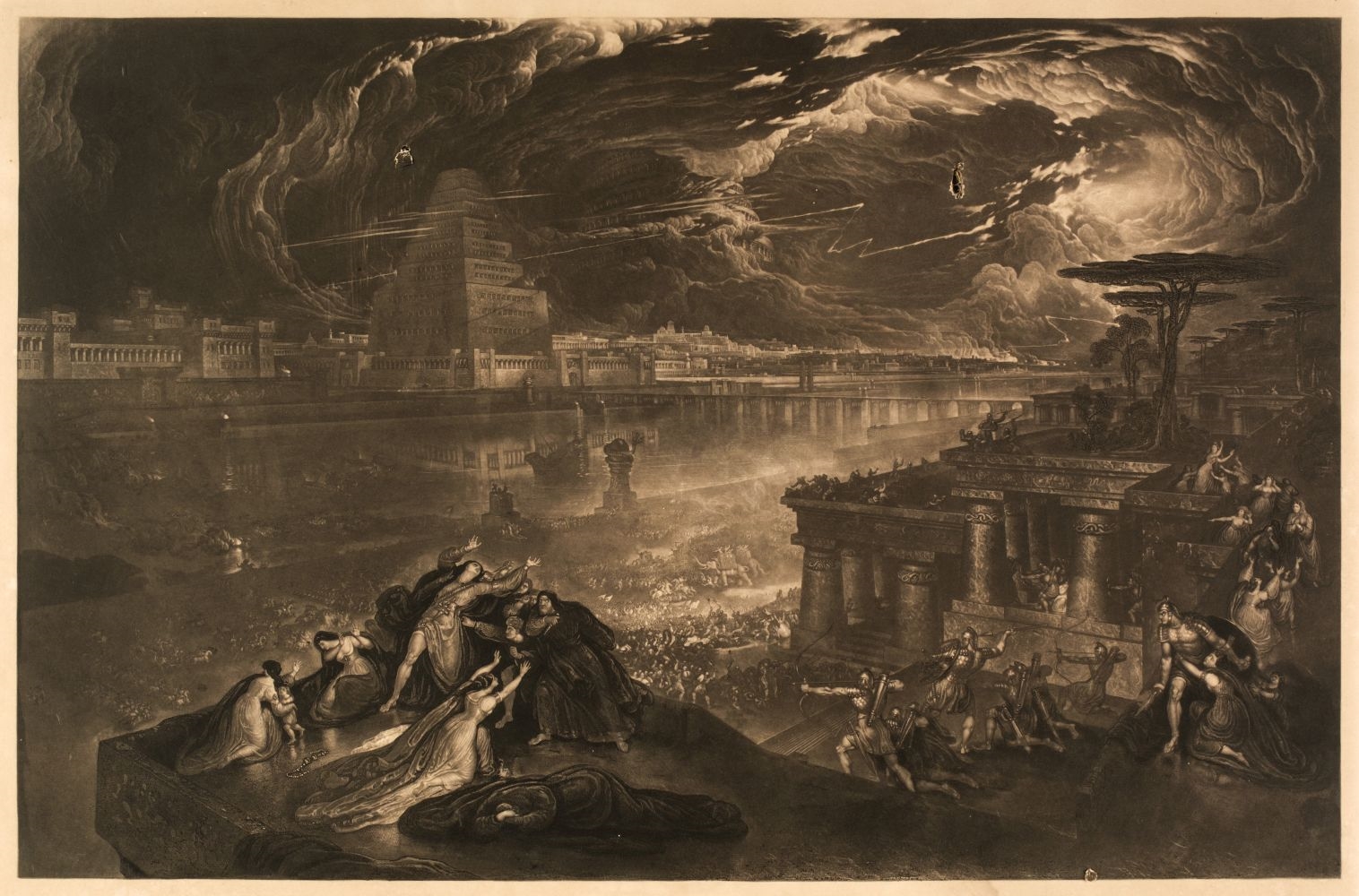 John Martin | The Fall of Babylon & Belshazzar's Feast (1832) | MutualArt