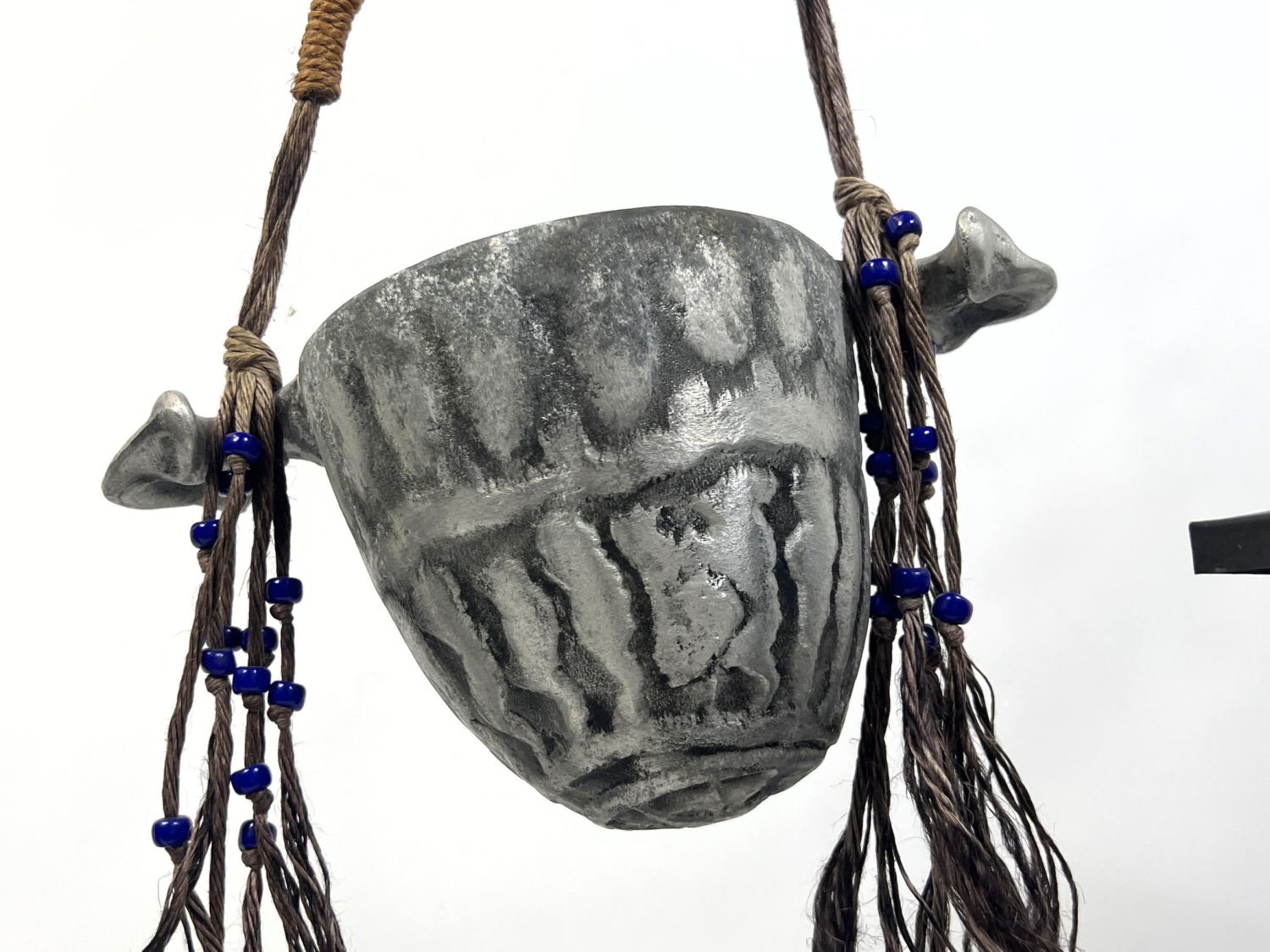 Don Drumm | Planter and a pair of colored rock chunk glass lanterns ...