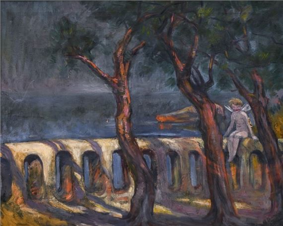 Gustave Donnet | Angelot on the terrace (1921) | MutualArt