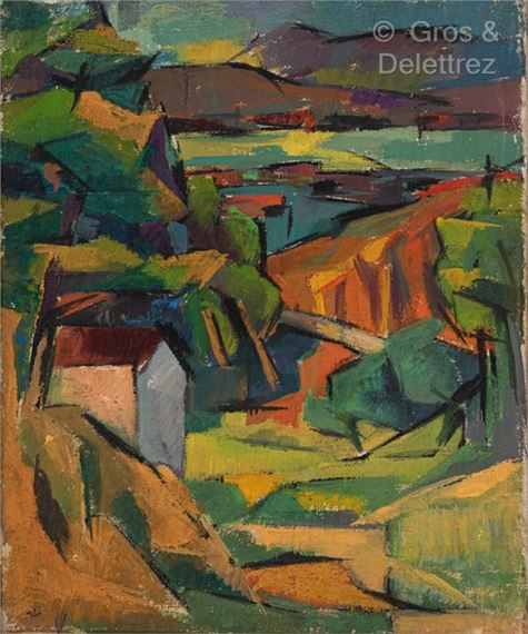 Claude Vallet | Cubist landscapes of Provence and port (1953) | MutualArt