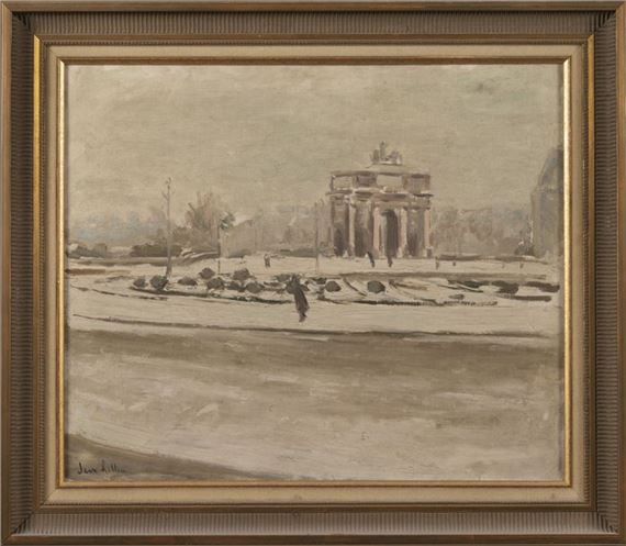 Jean Helleu | Paris, the Arc du Carrousel under the snow. | MutualArt