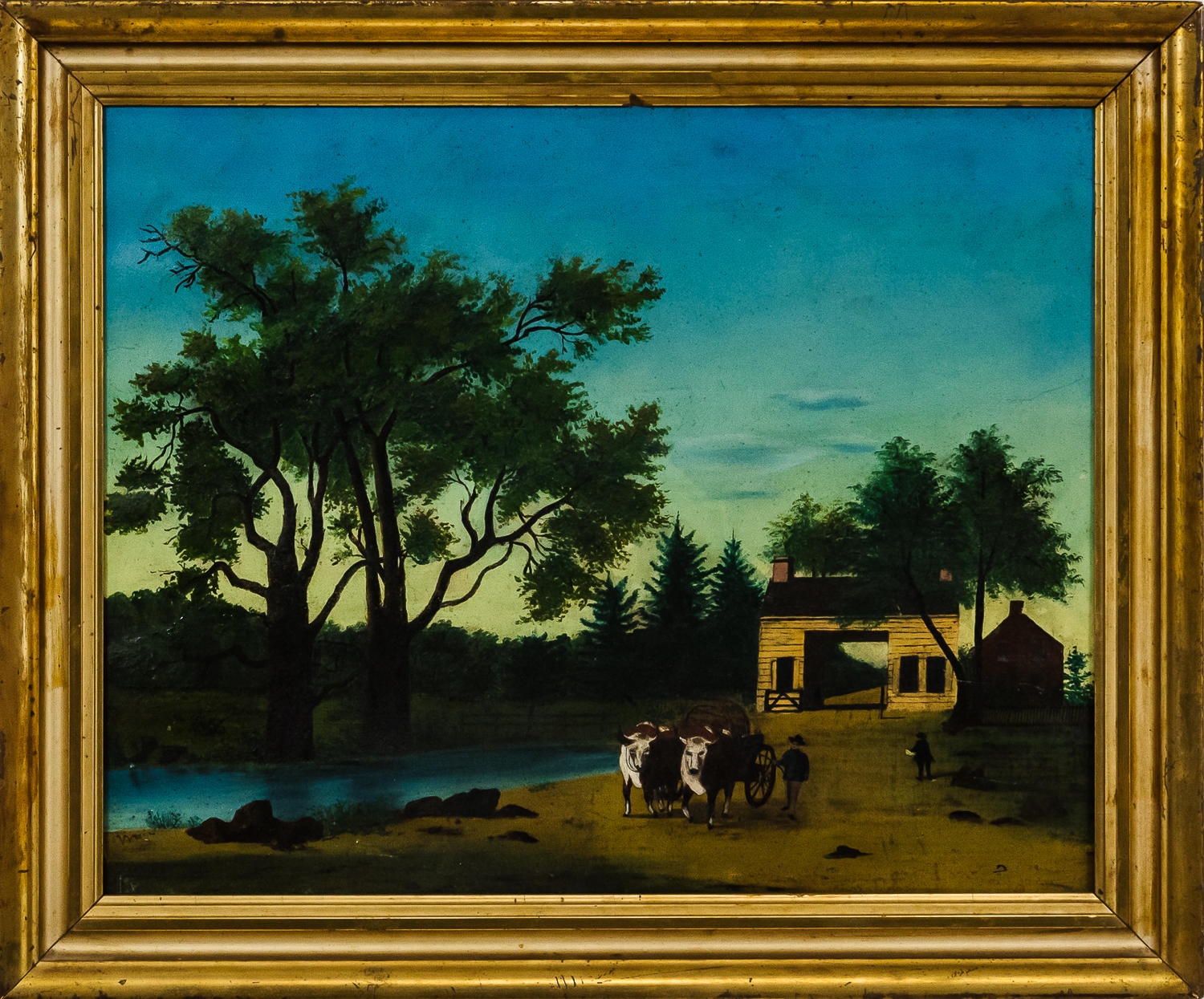 American School, 19th Century | Farm Scene with Cattle | MutualArt