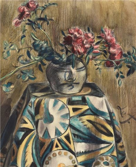 Henri Le Fauconnier | STILL LIFE WITH RED GERANIUMS IN A VASE | MutualArt