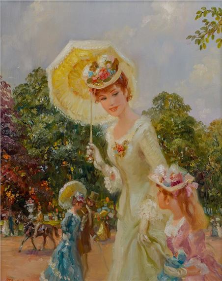 John Frederick Lloyd Strevens | SUMMER PROMENADE WITH MOTHER | MutualArt
