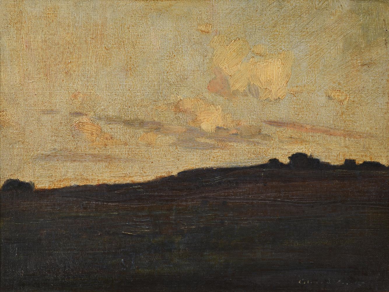 Sir Alfred East | A VIEW OF A LOW RIDGE | MutualArt