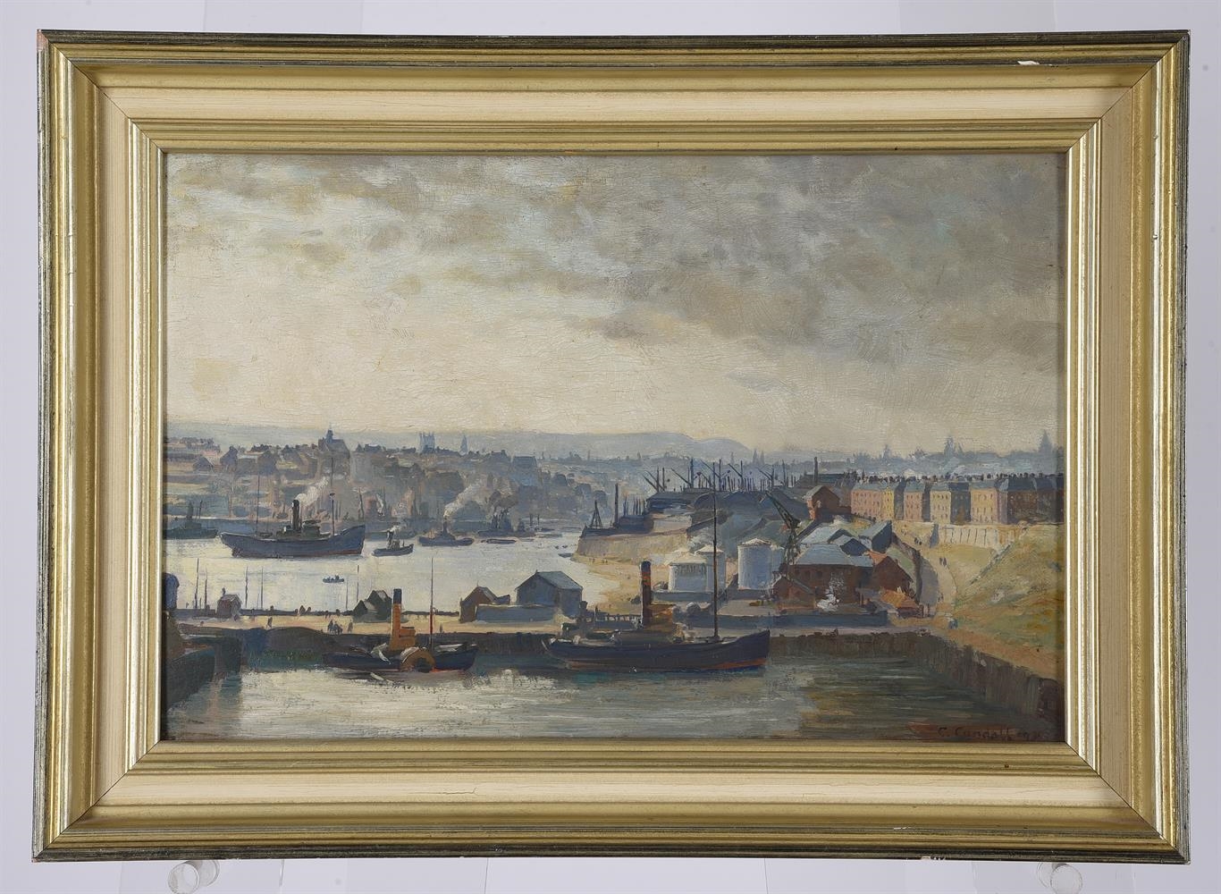 Charles Cundall | A PORT VIEW WITH CITY BEYOND (1931) | MutualArt
