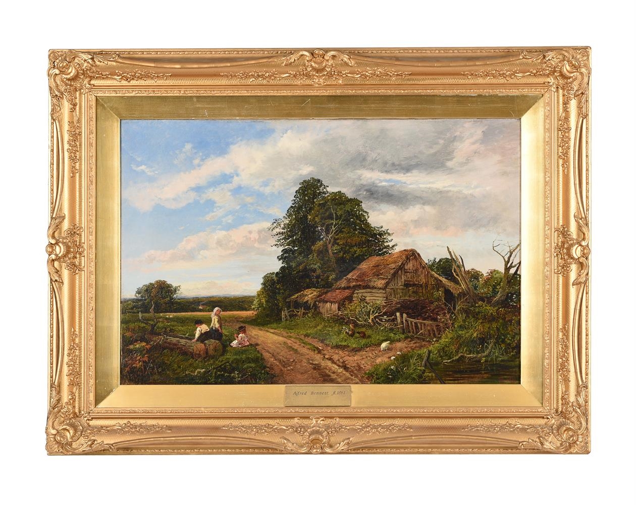 Alfred Bennett | CHILDREN SEATED BY A FARM (61) | MutualArt