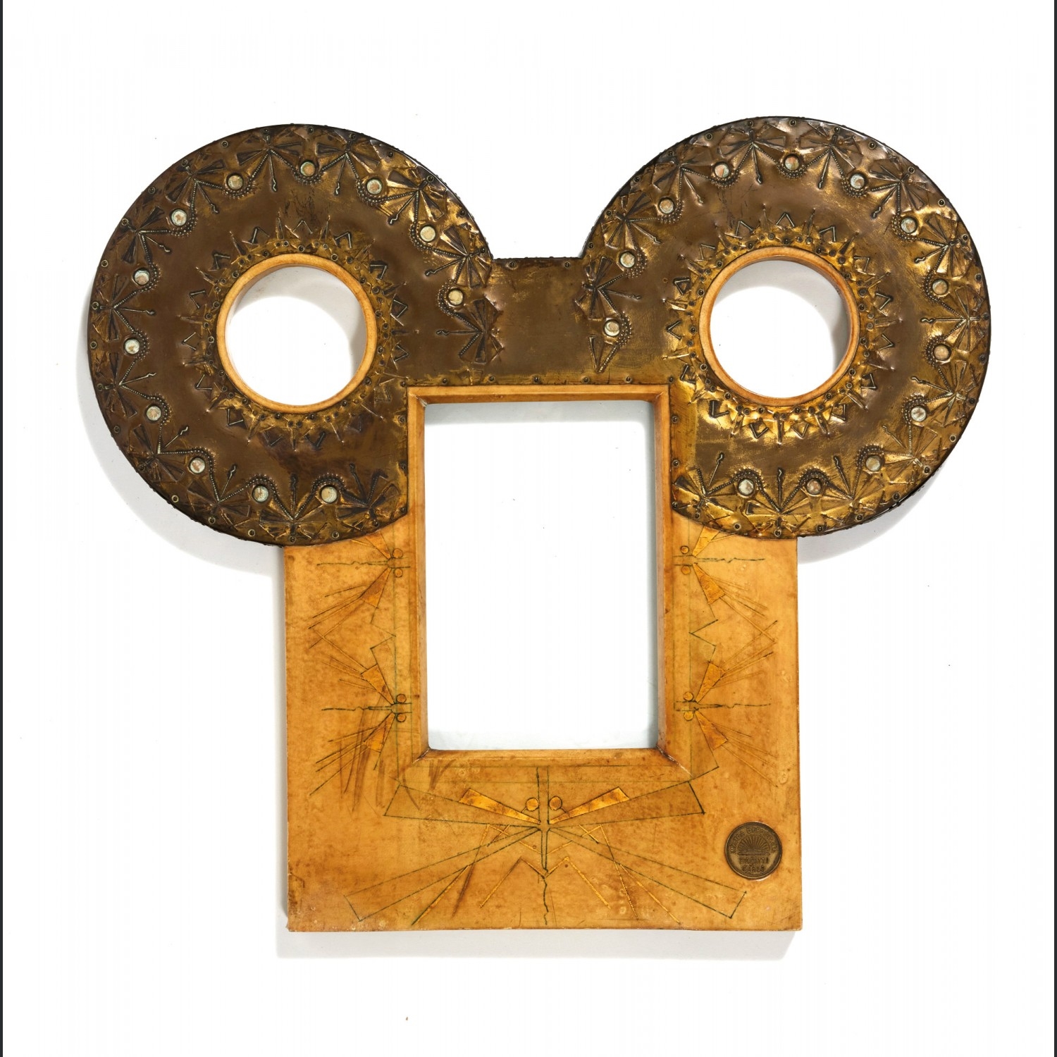 Carlo Bugatti | Cadre à structure bois gainée de parchemin à décor ...