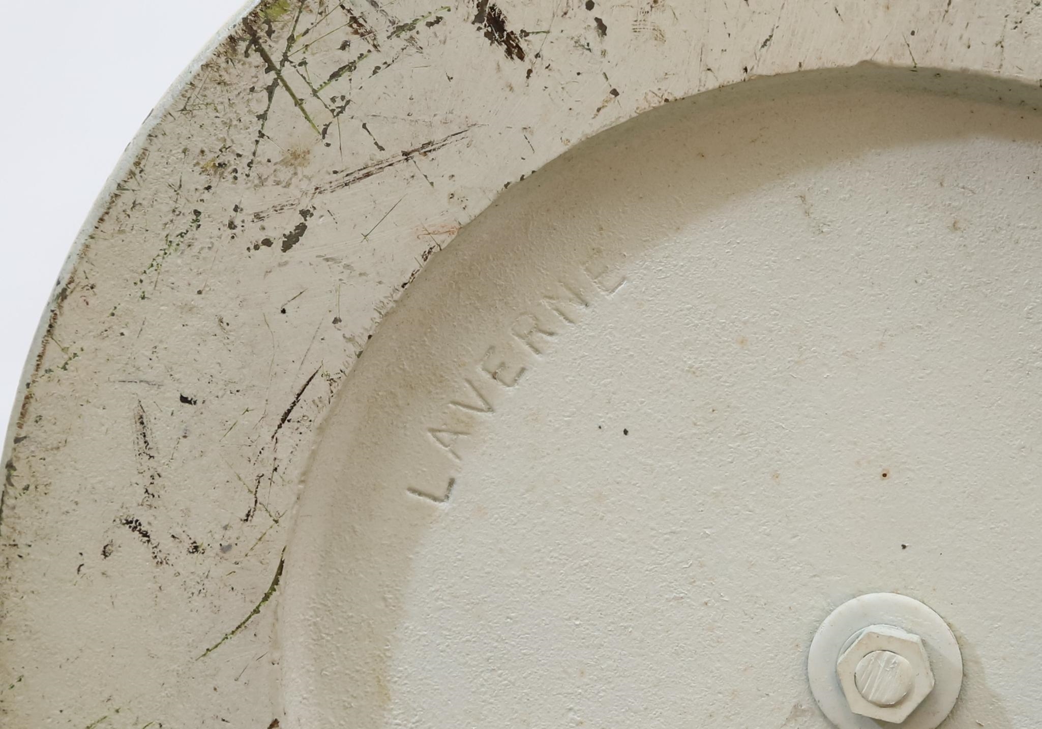 Estelle Laverne | White enameled steel pedestal planter | MutualArt