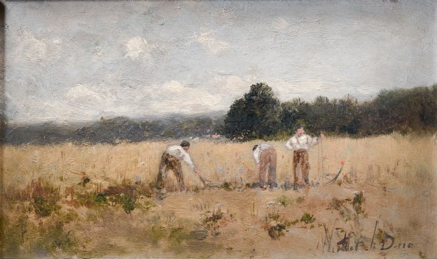 Victor Viollet-le-Duc | Three men in a field. (1848) | MutualArt