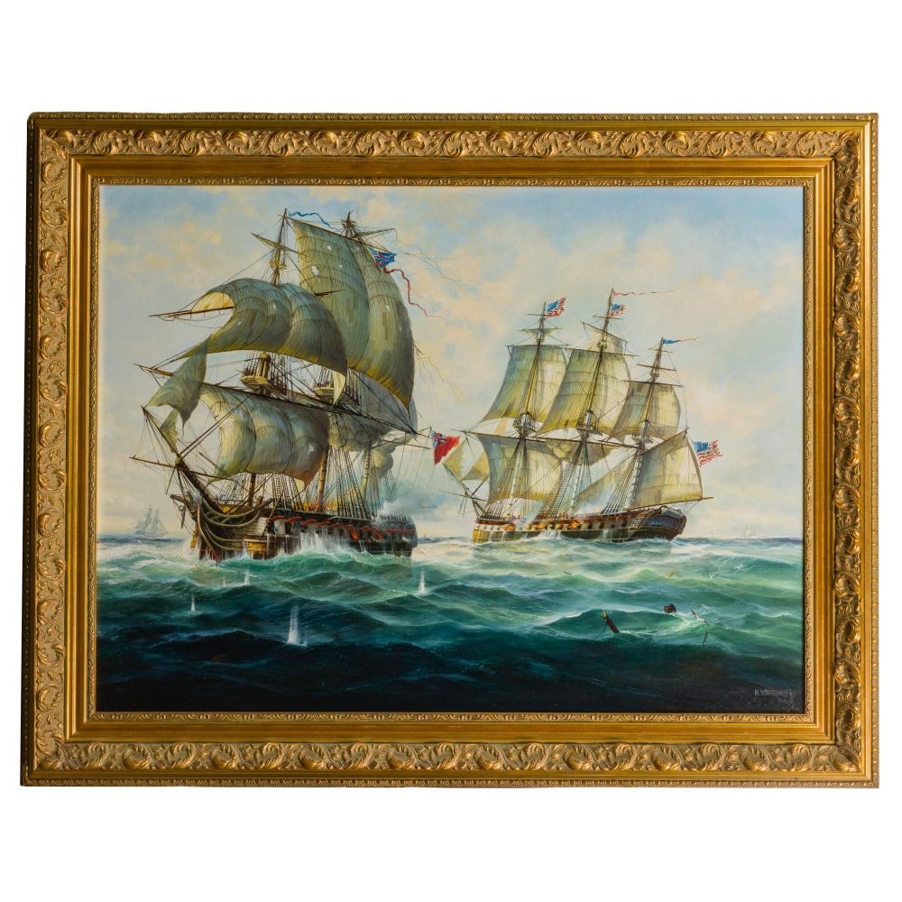 Michael James Whitehand | depiction of a maritime battle between ...
