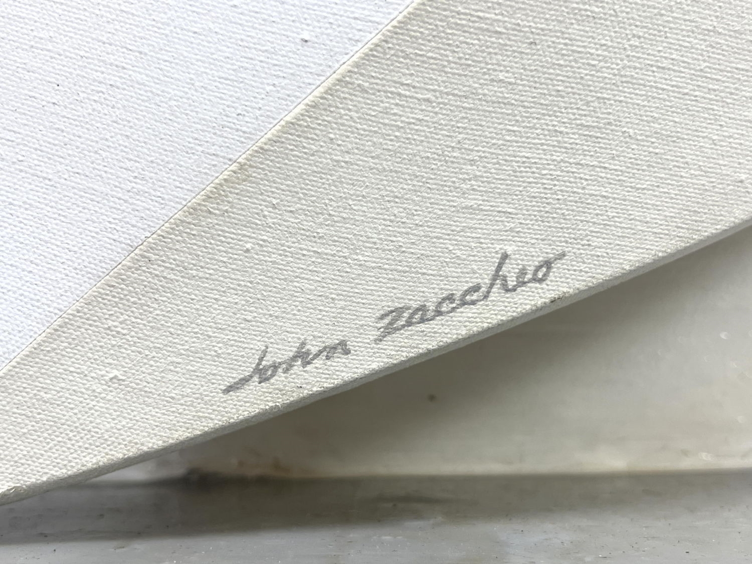 John Zaccheo | JOHN ZACCHEO Shaped Stretched Canvas Painting. Neutral ...