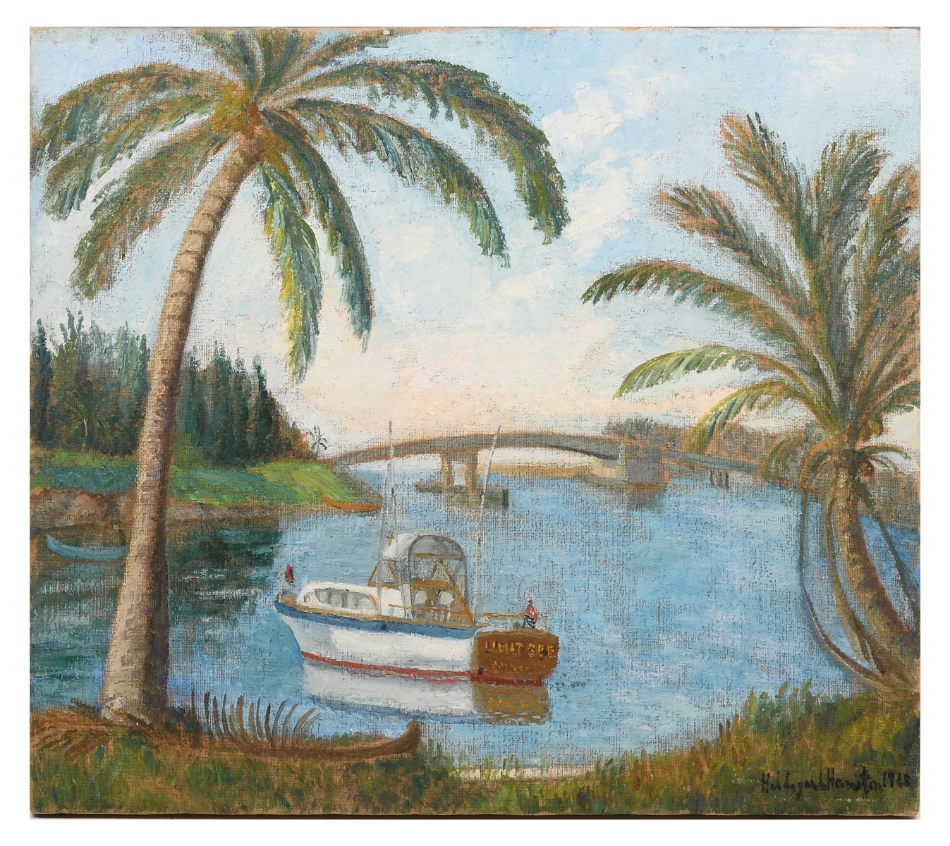 Hildegarde Hamilton | Florida Waterway with Boat | MutualArt