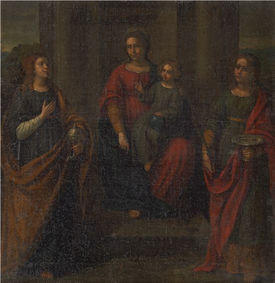 Alessandro Turchi | Madonna and Child with Saint Lucia and Mary ...