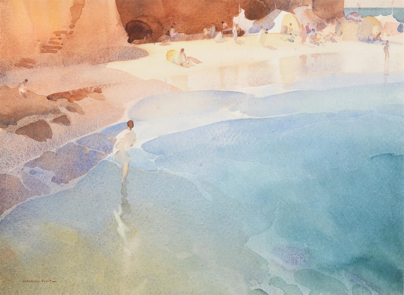 William Russell Flint | A LITTLE BRETON PLAGE | MutualArt