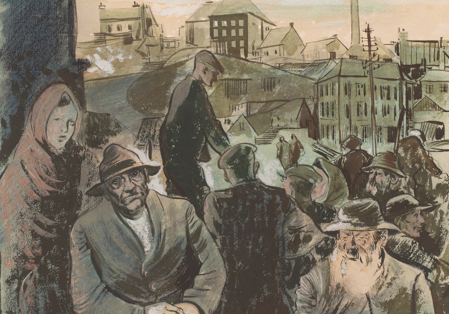 Wacław Siemiątkowski | Fishmonger hand-coloured lithography/paper ...