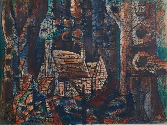 Marcel Gromaire | Cottage in the forest (1958) | MutualArt